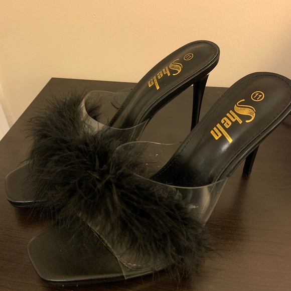SHEIN | Shoes | Shein Size 1 Furry Heels Fits A Size 1 | Poshmark